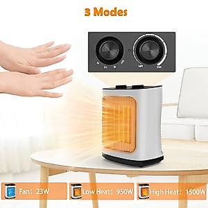 COWSAR Portable Space Heaters for Indoor Use 1500W Small Space Heater with Thermostat Personal Desk Heater for Office Bedroom