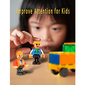 Vanstarry Magnetic Figures,Community Figures Set of 16 Pieces,Play People Perfect for Magnetic Tiles,STEM Learning Toys Children,Magnetic Tiles Expansion Pack (16 Magnetic Figures)