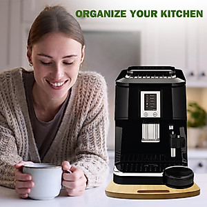 Large Appliance Sliders for Kitchen Appliances - Bamboo Sliding Tray Compatible with Keurig Coffee Maker, Small Appliance Slider Tray for Coffee Maker, Stand Mixer, Air Fryer - Long (11.8" x 15.6")