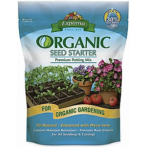 Espoma Organic Seed Starter Premium Potting Soil Mix - All Natural & Organic Seed Starting Mix with Mycorrhizae. for Organic Gardening, 8 qt, Pack of 1