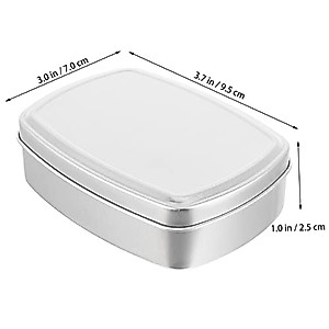 CORHAD 6pcs Square Shaped Aluminum Soap Box Food Grade Metal Storage Can Rectangular Candy Tins for Home Travel