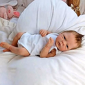 EURORA Reborn Baby Dolls Girl 18 Inch Vinyl Silicone Body, Sweet Girl Reborn Baby Dolls with Clothes and Bottles Gift for Kids Age 3+