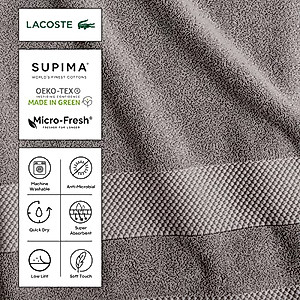 Lacoste Heritage Supima Cotton Wash Cloth, Navy, 13" x 13"