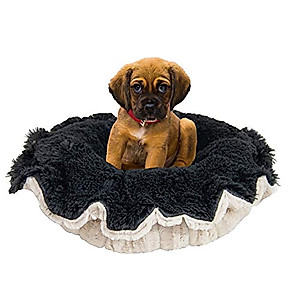 Bessie and Barnie Ultra Plush Natural Beauty/Wolfhound Grey Deluxe Luxury Shag Dog/Pet Lily Pod Bed Machine Washable