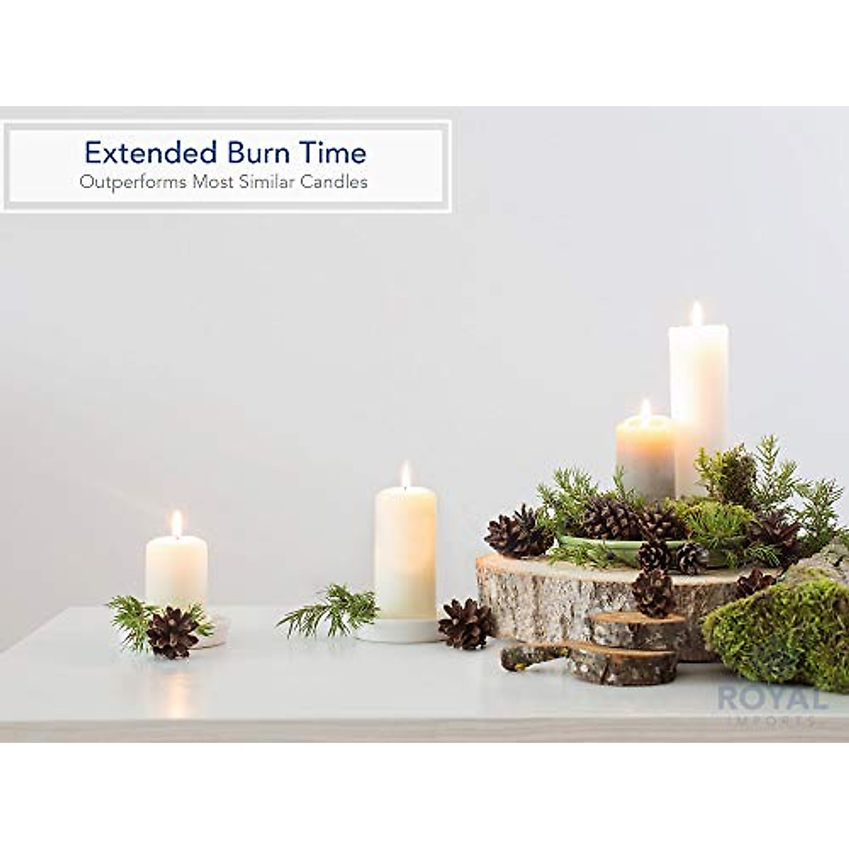 Royal Imports Unscented Pillar Candles 3 Inch Premium Wax White, 4 Sets (12 Candles - 4 of Each 3x3, 3x6, 3x9) White Unscented Premium Wax for Wedding, Spa, Party, Birthday, Holiday, Bath, Home Decor