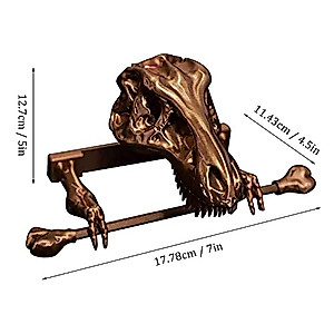 Skeleton Toilet Paper Holder - Creative Dinosaur Tissue Paper Holder Organizer for Wall, Skull Tissue Holder for Bathroom Storage, Living Room Decor (Dinosaur Tissue Holder), Gifts for Dino Lovers
