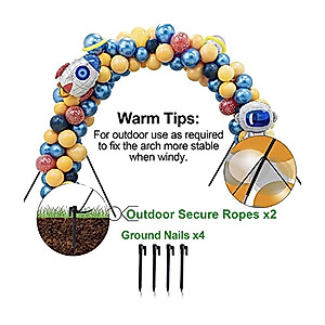 Round Balloon Arch Stand with Base Adjustable, 9.5ft x 7.2ft Gold Metal Circle Balloon Garland Stand Frame Kit for Wedding Engagement Gender Reveal Baptism Birthday Baby Shower Decoration