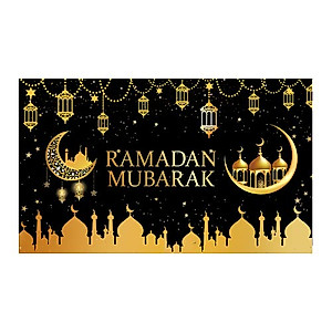 LOONELO Large Ramadan Mubarak Banner,Ramadan Mubarak Backdrop with 70.8''X43.3'',Muslim Ramadan EID Mubarak Hanging Sign,Islamic Ramadan Mubarak Decorations for Eid Al-Adha,Hajj Festival Party