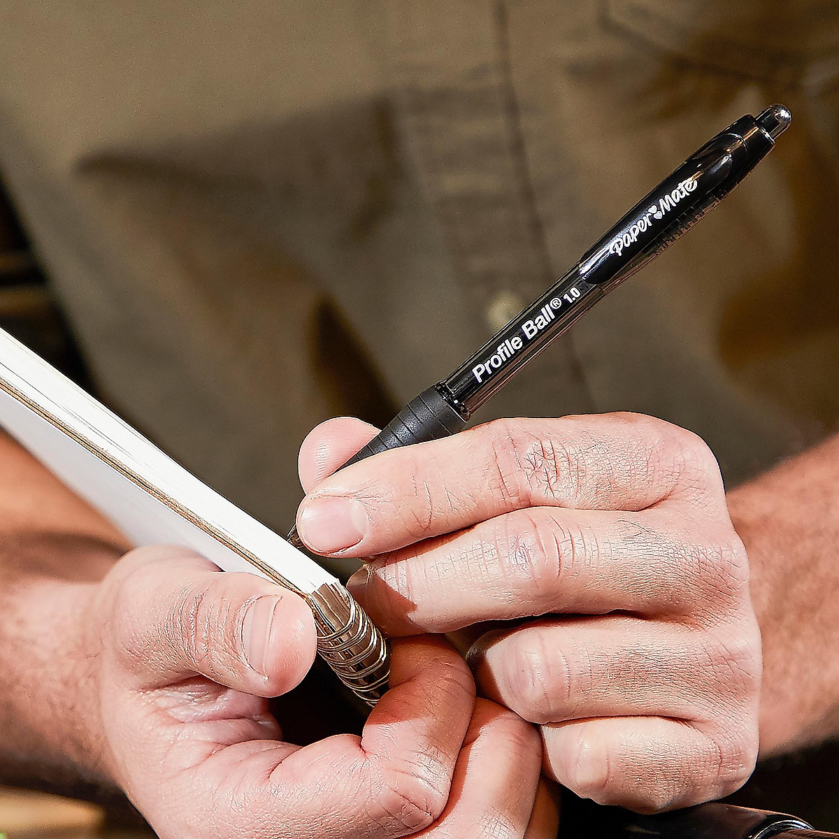 Paper Mate Ballpoint Pen, Profile Retractable Pen, Medium Point (1.0mm), Black, 12 Count