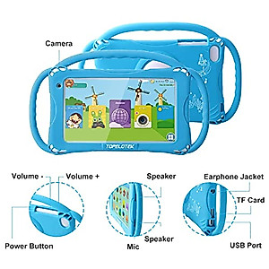 Kids Tablet 7inch Android Toddler Tablet 32GB Tablet APP Preinstalled & Parent Control Learning Education Tablet WiFi Camera Kid-Proof Case with Handle,Netflix YouTube Ages 3-14