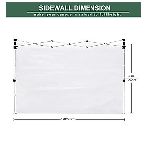 EMSCANOPY SunWall for 12x12 Canopy Frame, 3 Pack Sidewall Only, (White)
