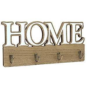 EXCELLO GLOBAL PRODUCTS Rustic Home Wall Mounted Coat Rack with 4 Hooks. Overall Size is 16" x 7". Use as Coat Rack, hat Organizer, Key Holder. Perfect for Entryway, Kitchen, Bathroom, Hallway