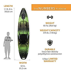 Lifetime Pro Angler 118 Fishing Kayak, Gator Camo