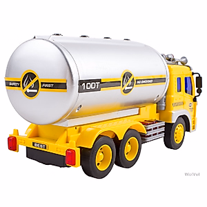 WolVolk Friction Powered Oil Tanker Truck Toy with Lights and Sounds for Kids