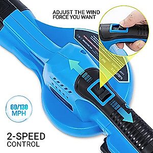 WISETOOL 20V Cordless Leaf Blower with Battery and Charger, Leaf Blower Battery Operated, Rechargeable Electric Handheld Leaf Blowers Variable Speed with 2 Tubes for Patio, Leaves and Snow Blowing