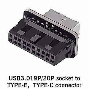 USB Front Panel Adapter,XCZZYB Vertical USB 3.1 Front Panel Socket Key-A Type-E to USB 3.0 20Pin Header Adapter