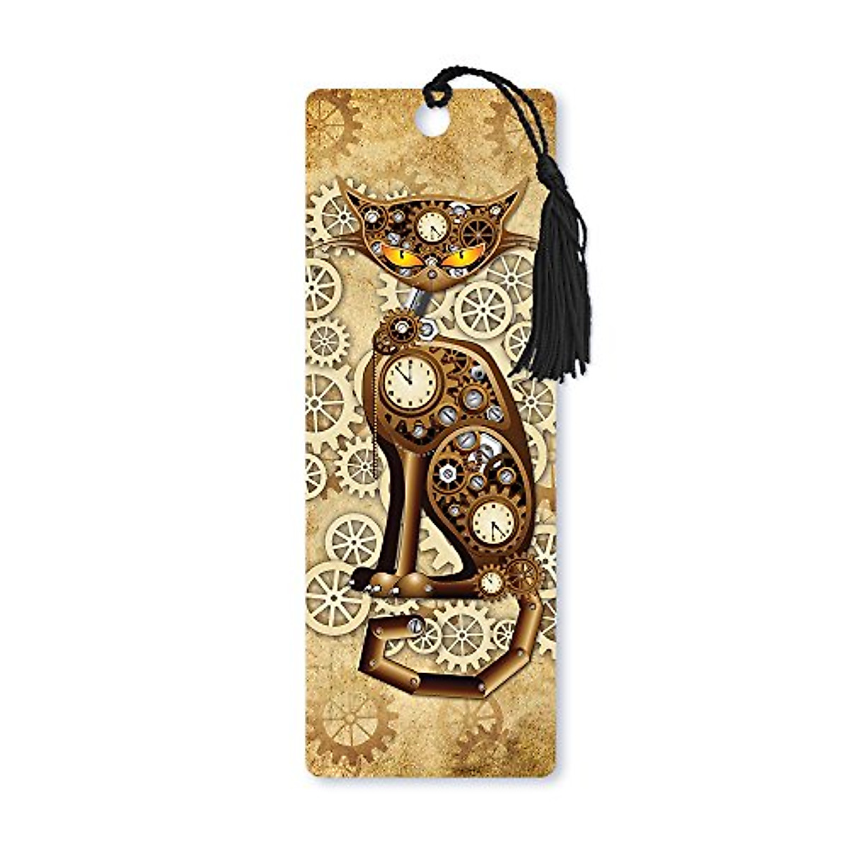 Dimension 9 3D Lenticular Bookmark with Tassel, Steampunk Cat (LBM455)