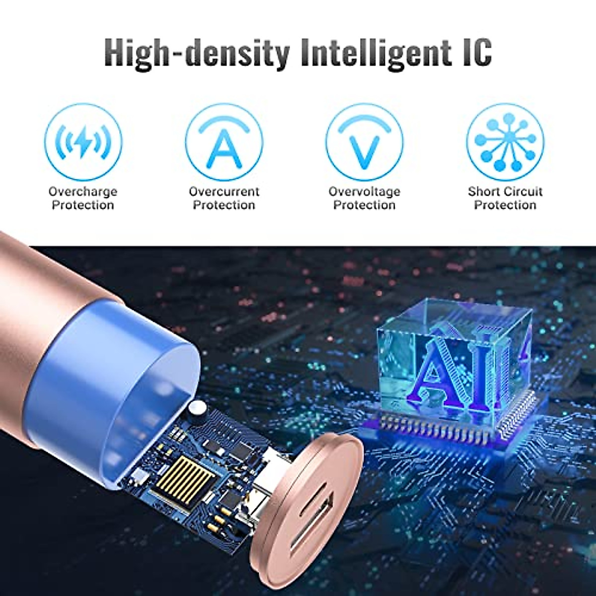 BONAI Portable Charger 5000mAh USB C Power Bank Small Cellphone Portable Power Bank for iPhone 14 13 12 11 X Samsung Huawei (USB A to USB C Charging Cable Included) (Rose Gold)