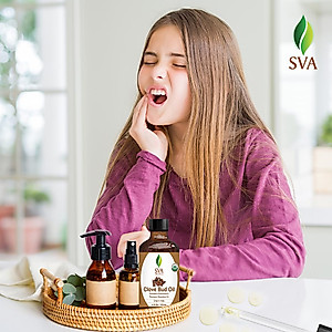 SVA Clove Bud Essential Oil Organic – 4 Fl Oz – 100% Natural Organic Clove Oil - for Diffuser, Hair Care, Face, Skin Care, Aromatherapy, Scalp and Body Massage, Soap and Candle Making - with Dropper