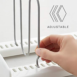 YouCopia StoreMore Adjustable Pan and Lid Rack, Pot Lids and Pans Organizer for Kitchen Cabinet Storage, Large (16"), White