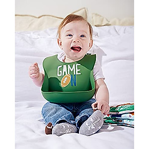 Football Silicone Bib and Rattle Rattle