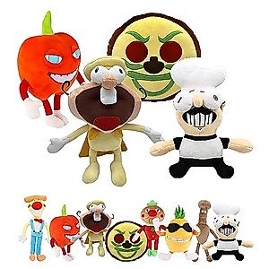 whitewhale 4PCS Pizza Tower Plush, Gift for Game Enthusiasts, Soft Stuffed Dolls for Children and Adults, Birthday for Boys and Girls, Christmas and Easter Basket Filling Selection,