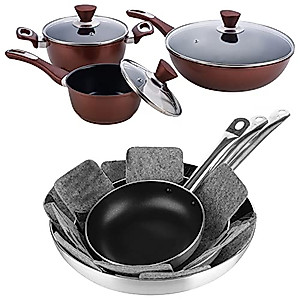 Cedilis Set of 40 Pan Pot Protectors, 4 Different Size Cookware Protector, Thicker Pots and Pans Dividers, Anti-Slip Pans Pot Separator Pads to Avoid Scratching When Stacking