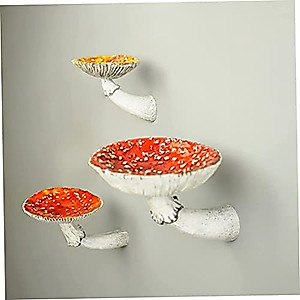 KUYYFDS Mushroom Hanging Shelf Wall Floating Shelf Resin Storage Shelves Ornaments for Bedroom Living Room Bathroom M Wall Sculptures