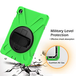 JZ 360 Degrees Kickstand Case Compatible with Samsung Galaxy Tab A 10.1 2016 with S Pen SM-P580 Stand Case Cover with Wrist Strap and Shoulder Strap - Purple