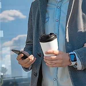 AIQIUQIU Coffee Cup 12 oz (340ml) Insulated Coffee Mug, Leak-Proof Stainless Steel Travel Mug with Lid, BPA Free Hot/Cold Retention Reusable Travel Milk Cup, Beige