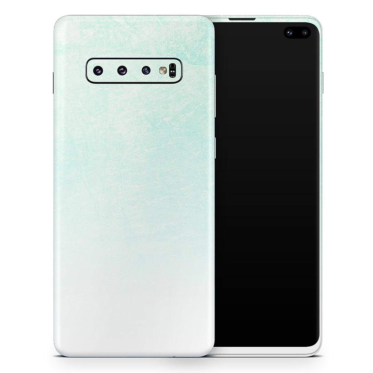 DesignSkinz Teal Grunge Fade to White | Protective Vinyl Decal Wrap Skin Cover Compatible with The Samsung Galaxy Note 10 LITE (Full-Body, Screen Trim and Back Glass Skin)