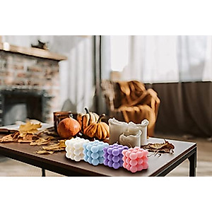 Bubble Candle, 4pcs Cube Soy Wax Bubble Candles Scented Aesthetic Bubble Candle Set for Home Bedroom Decor Birthday Mothers Day Gifts for Mom