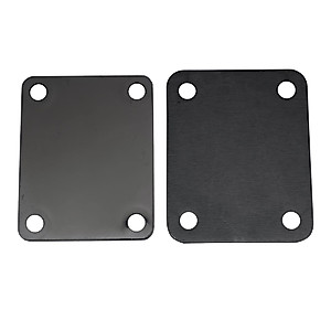 Musiclily Metal 4 Bolt Guitar Neck Plate with Screws for Fender Strat Tele Electric Guitar or Bass Replacement,Black