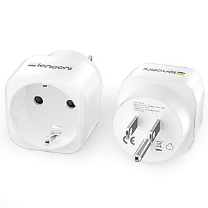 LENCENT 2 Pack Europe to US Plug Adapter,European to USA Adapter, American Outlet Plug Adapter, EU to US Adapter, Europe to USA Travel Plug Converter