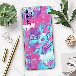 DesignSkinz Spiral Tie Dye V5 Protective Vinyl Decal Wrap Skin Cover Compatible with The Samsung Galaxy S20 (Screen Trim & Back Glass Skin)