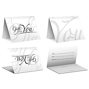 Gift Card Presenter (White - Italic) 100 pack