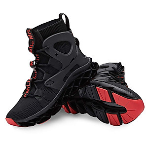 Hello MrLin Men's Running Shoes Non Slip Athletic Tennis Walking Blade Type Sneakers Hip Hop Black