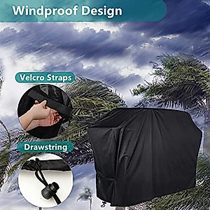 Grill Cover 52 Inch, Mutsitaz Waterproof and Fade Resistant BBQ Cover, Compatible for Weber, Char Broil, Nexgrill Grills, etc, Black
