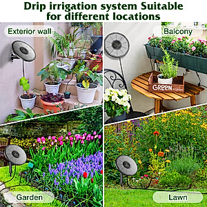 Solar Irrigation System with Automatic DIY Water Timer TRJZWA 2024 Latest Drip Irrigation System Kit for Garden,Balcony,Greenhouse,Garden Watering System Supports 15 Potted Plants with 15 Meter Hose
