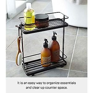 YAMAZAKI home 6791 Bath Rack-Bathroom Shower Storage Holder, Caddy Shelf Organizer, One Size, Black