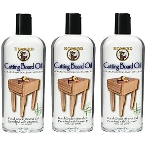 Howard Products BBB012 Butcher Block and Cutting Board Oil, 12-Ounce (3-Pack)