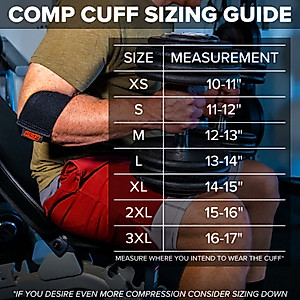 SERIOUS STEEL FITNESS Compression Cuff | Arm, Bicep, Calf and Elbow Compression Sleeve (Black, 3X-LARGE)