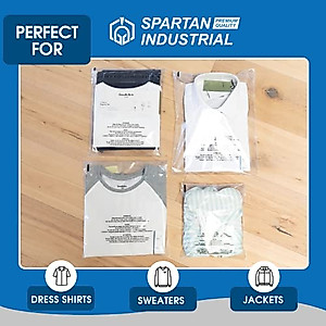 Spartan Industrial - 6" X 9" (1000 Count) Self Seal Clear Poly Bags with Suffocation Warning for Packaging, Shipping & FBA - Permanent Adhesive