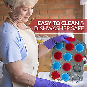 Boxiki Kitchen Baking Essentials - 12 Cup Mini Muffin Pan with Silicone Liners & Silicone Bread Loaf Pan 9 x 5 Inch.