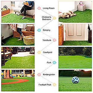 Cocoarm Artificial Grass Turf Lawn, Synthetic Artificial Grass Mat Turf Lawn Garden Micro Landscape Ornament Dollhouse Grass Home Decor for Indoor and Outdoor Use, Non Toxic for Pet, 12 x 12inch