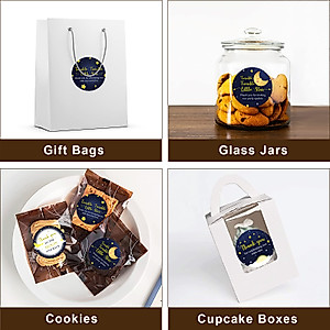 80 Twinkle Twinkle Little Star Thank You Stickers, Baby Shower Thank You Stickers for Boy, Star and Moon Baby Shower Birthday Party Favor Label Decorations(2 Inch)