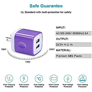 Android Charger, Fast 2-Pack Dual Port Fast Charging Block 6FT Micro USB Cable Android Phone Charger for Samsung Galaxy S7 Edge S6 S5 J7V J7 J3 J3V J5 J8 Note 5, LG K20 K50 K40, Moto G5 G4 E6 E5 E4