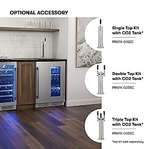 Zephyr Presrv™ 24" Stainless Steel Kegerator & Beverage Cooler - Indoor Refrigerator, Cellar Freestanding Fridge and Keg Beer Cooler - Compatible with Multiple Keg Configurations