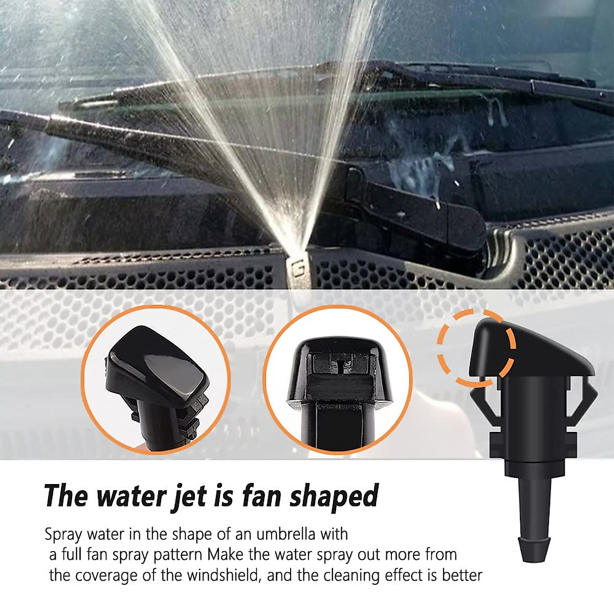 Windshield Washer Hose Repair Kit(2M Hose +2 Connectors +2 Windshield Washer Nozzle+2 Gaskets),OEM: #5113049AA 4805742AB 5160308AA 5116079AA (Hose Kits)