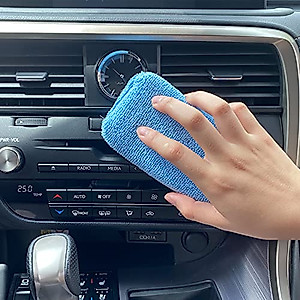 UYYE Microfiber Applicator and Cleaning Pads,Car Interior and Exterior Accessories, Blue, 8-Pack